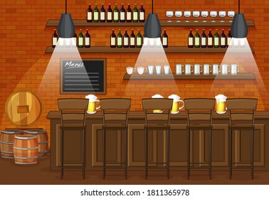 Pub Restaurant Background Scene Illustration Stock Vector (Royalty Free ...