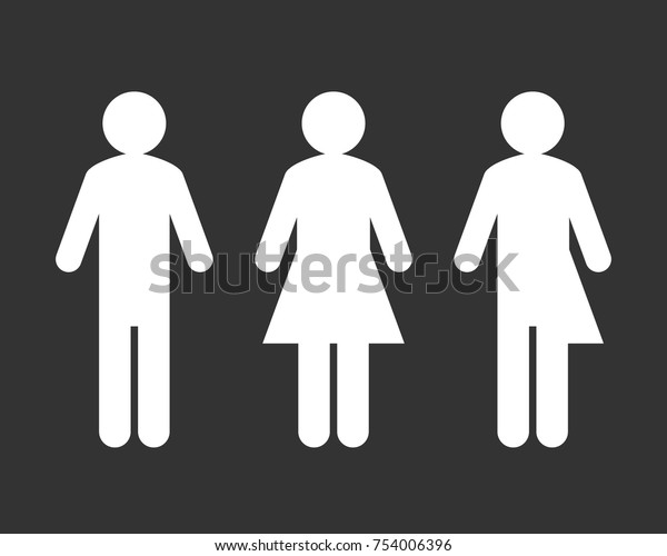 Public bathroom sign with third gender and sex sign