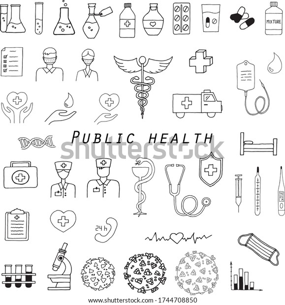 Public Health Collage Vector Artwork Set Stock Vector (Royalty Free ...