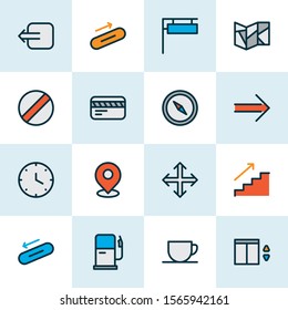 Public Icons Colored Line Set Navigation Stock Vector (Royalty Free ...
