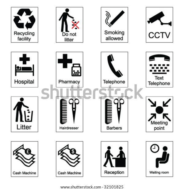 Public Information Signs Collection 5 Miscellaneous Stock Vector ...