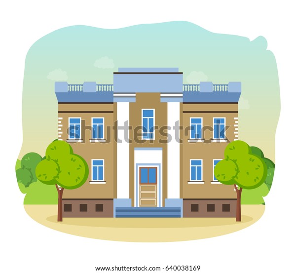 Public Library Exterior View Structure Books Stock Vector (Royalty Free ...