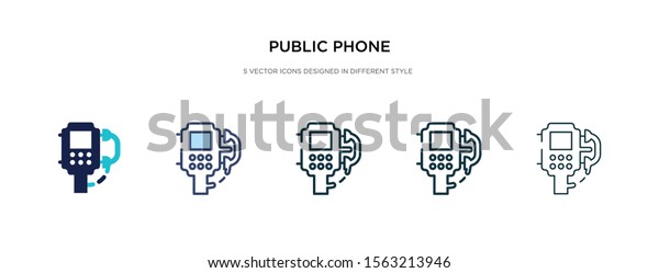 Public Phone Icon Different Style Vector: เวกเตอร์สต็อก (ปลอดค่า ...