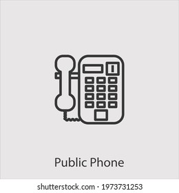Public Phone Icon Vector Iconeditable Strokelinear Stock Vector ...