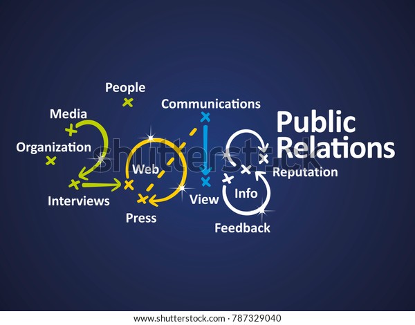 Public Relations 2018 Blue Background Vector Stock Vector (Royalty Free ...