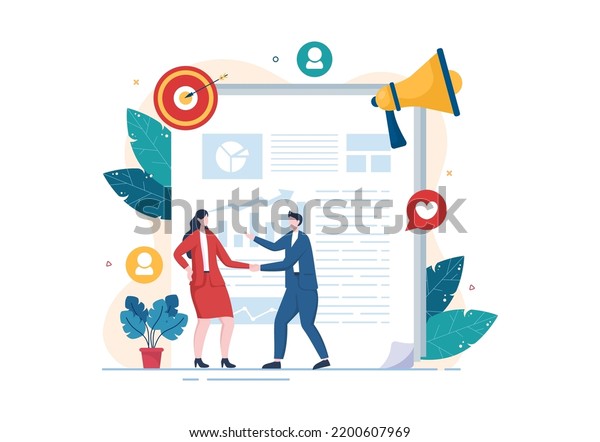 Public Relations Template Hand Drawn Cartoon Stock Vector (Royalty Free ...
