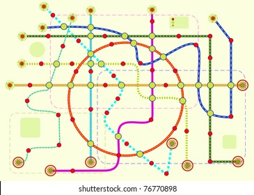 Public Transport Tube Map Vector Format Stock Vector (Royalty Free ...
