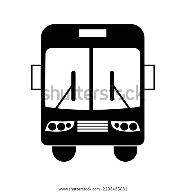 Public Transportation Bus Front Icon Black Stock Vector (Royalty Free ...