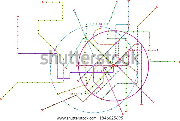 Public Transportation Map Subway Busses Tram Stock Vector (Royalty Free ...