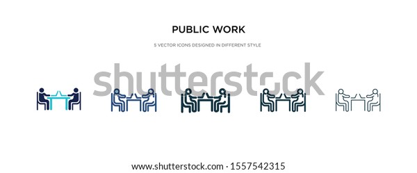 Public Work Icon Different Style Vector Stock Vector (Royalty Free ...