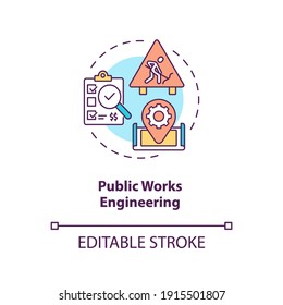 Public Works Engineering Concept Icon Industrial Stock Vector (Royalty ...