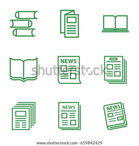 Publication Icons Set Set 9 Publication Stock Vector (Royalty Free ...