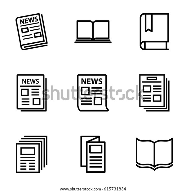 Publication Icons Set Set 9 Publication Stock Vector (Royalty Free ...
