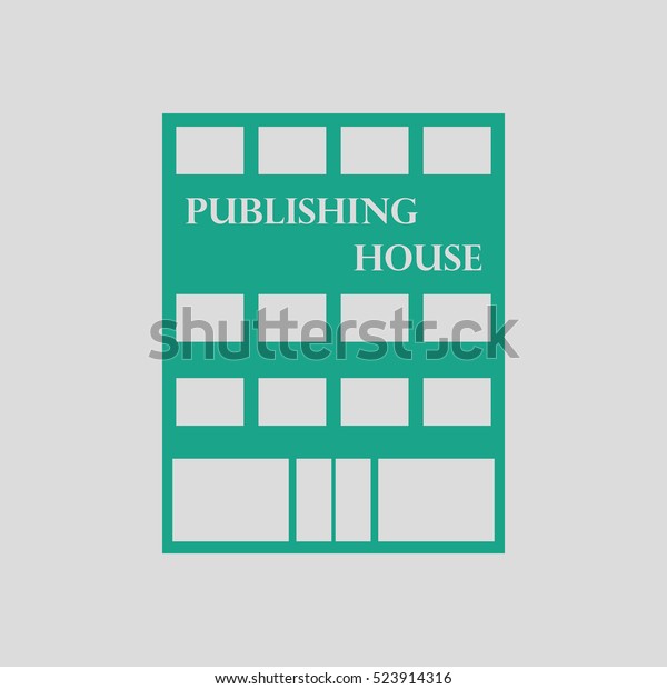 Publishing House Icon Gray Background Green Stock Vector (Royalty Free ...