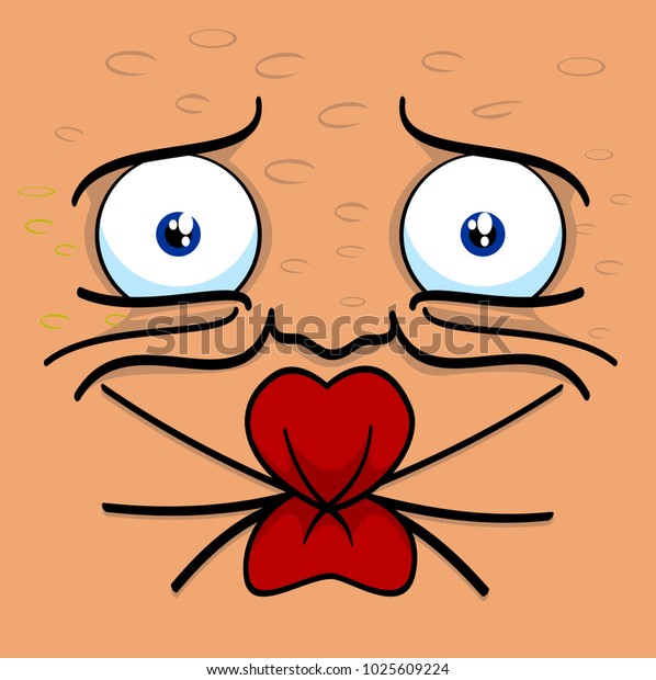 Pucker Face Cartoon Vector Illustration Stock Vector (Royalty Free ...