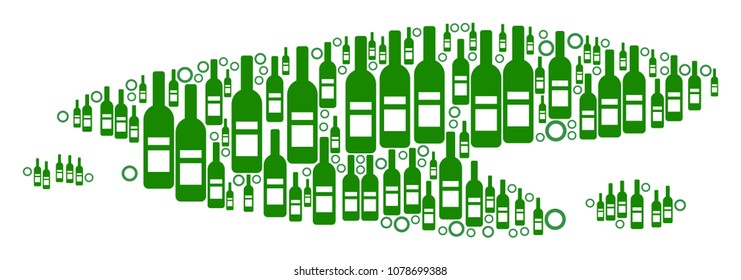 Puddle Collage Alcohol Bottles Round Bubbles Stock Vector (Royalty Free ...