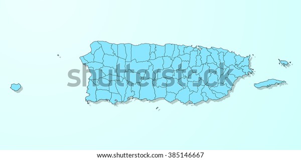 Puerto Rico Blue Map On Degraded Stock Vector (Royalty Free) 385146667 ...