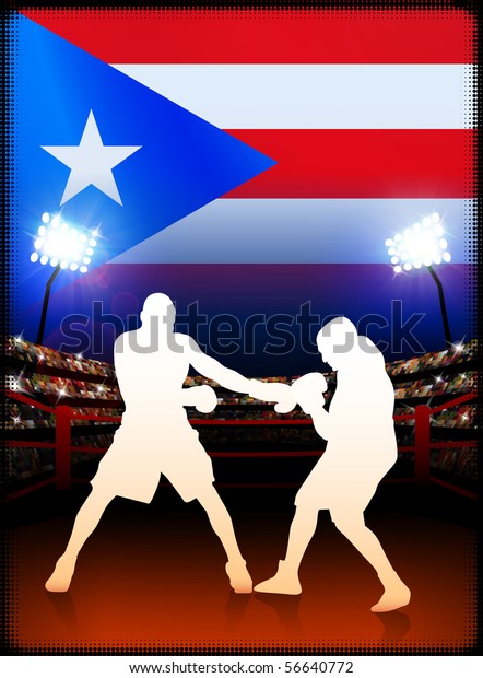 Puerto Rico Boxing On Stadium Background Stock Vector (Royalty Free ...