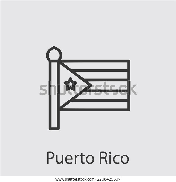 Puerto Rico Icon Vector Iconeditable Strokelinear Stock Vector (Royalty ...