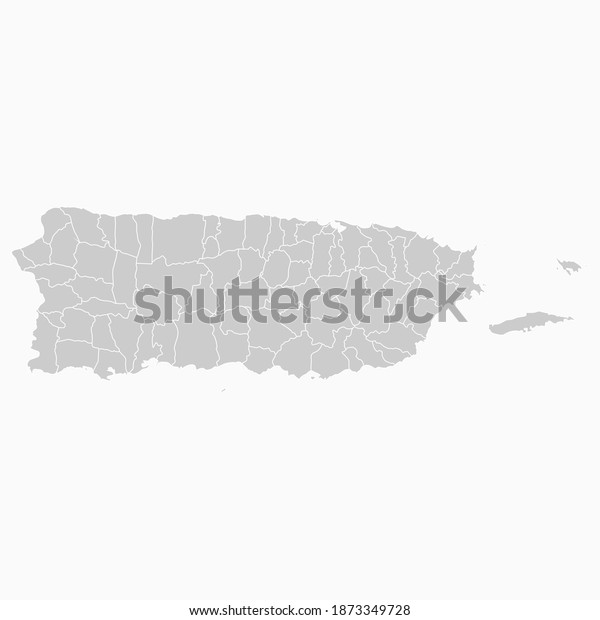 Puerto Rico Map Gray Color Geographic Stock Vector (Royalty Free ...