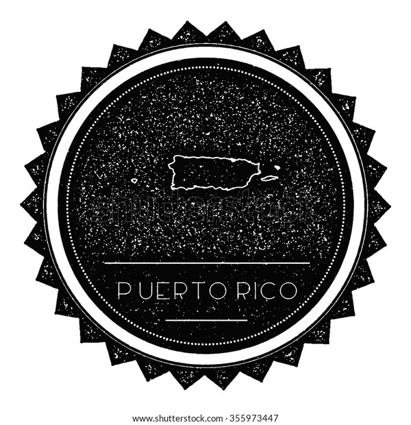 Puerto Rico Map Label Retro Vintage Stock Vector (Royalty Free ...