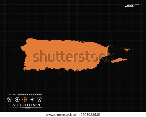 Puerto Rico Map Orange Digital Frame Stock Vector (Royalty Free ...
