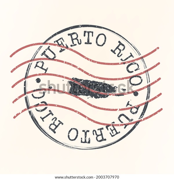 Puerto Rico Stamp Map Postal Silhouette Stock Vector (Royalty Free ...