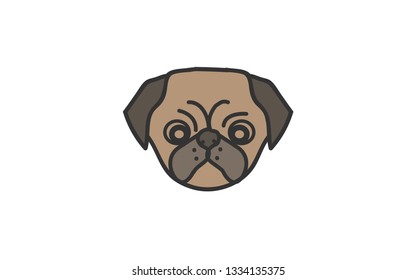 Pug Angry Funny Face Stock Vector (Royalty Free) 1334135375 | Shutterstock