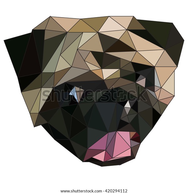 Pug Dog Avatar Face Polygon Vector: vector de stock (libre de regalías ...