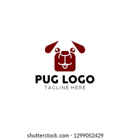 Pug Logo Design Stock Vector (Royalty Free) 1299052429 | Shutterstock