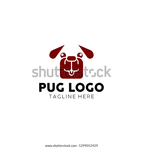Pug Logo Design Stock Vector (Royalty Free) 1299052429