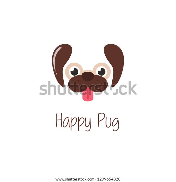 Pug Logo Design Stock Vector (Royalty Free) 1299654820 | Shutterstock