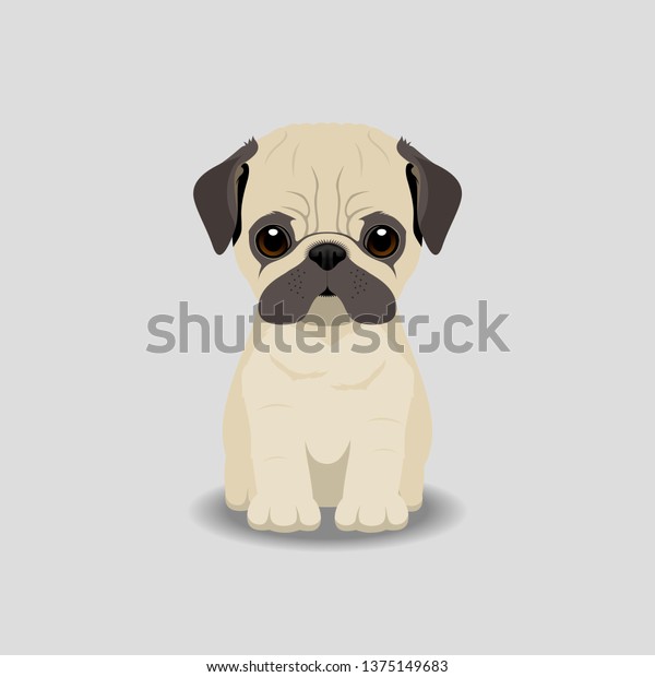 Pug Puppy Vector Illustration Dog Isolated: vector de stock (libre de ...