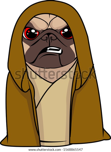 Pug Robe Vector Cartoon Stock Vector (Royalty Free) 1568865547 ...