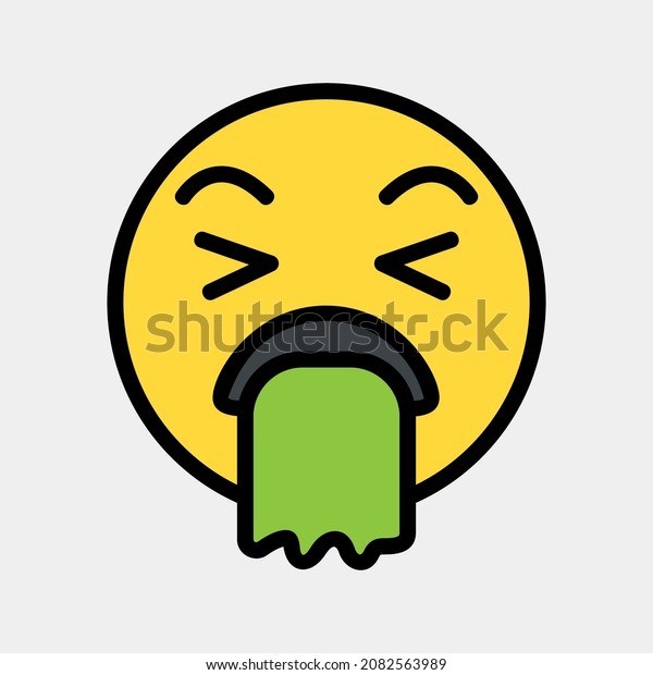 Puke Emoji Icon Vector Illustration Filled Stock Vector (Royalty Free ...