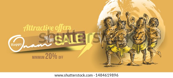 Puli Kali Tiger Dance Onam Celebration Stock Vector (Royalty Free ...