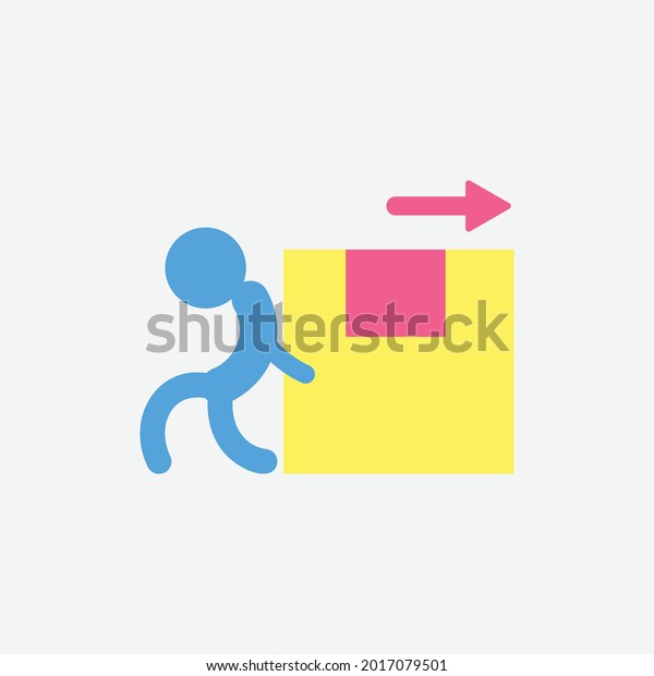 Pull Back Pictogram Man Box Delivery Stock Vector (Royalty Free ...