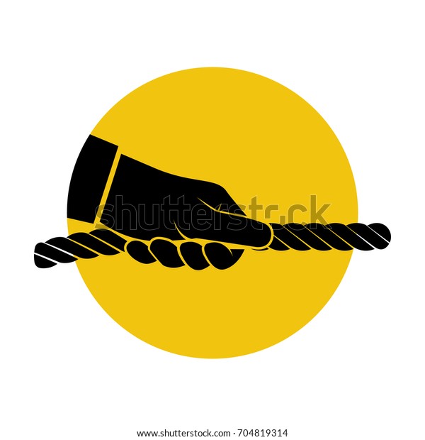 Pull Rope Icon Man Holding Rope Stock Vector (Royalty Free) 704819314 ...