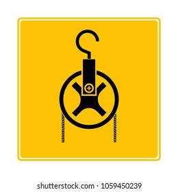 Pulley Symbol Yellow Background Stock Vector (Royalty Free) 1059450239 ...