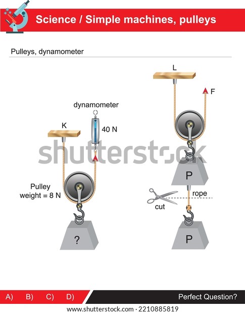 Pulley Systems Industrial Tools Section Simple Stock Vector (Royalty ...