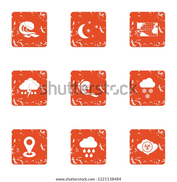Pulsatile Nature Icons Set Grunge Set Stock Vector (Royalty Free ...