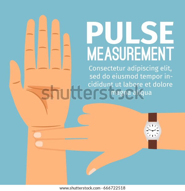 Pulse Measurement Vector Illustration One People Stock Vector (Royalty ...