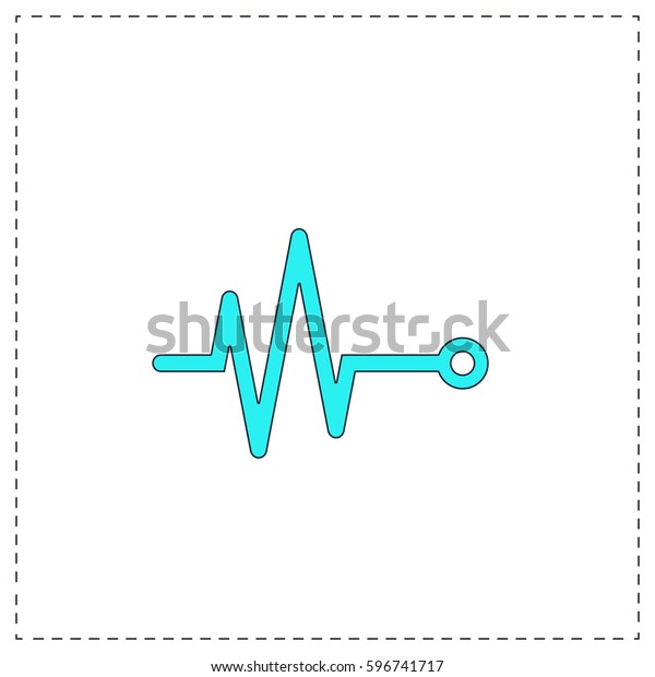 Pulse Outline Vector Icon Black Editable Stock Vector (Royalty Free ...