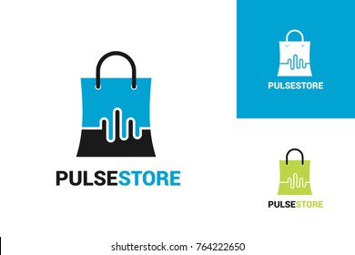 Pulse Store Logo Template Design: vector de stock (libre de regalías ...