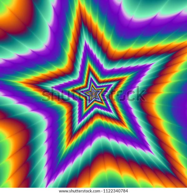 Pulsing Fiery Star Optical Illusion Movement Stock Vector (Royalty Free ...