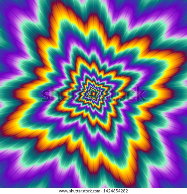 Pulsing Fiery Star Optical Illusion Movement Stock Vector (Royalty Free ...