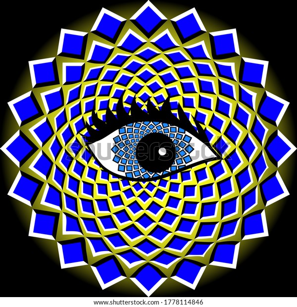 Pulsing Threedimensional Optical Illusion Big Blue Stock Vector ...