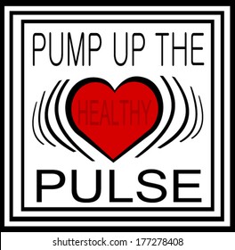 Pump Healthy Pulse Graphic Design Heart Stock Vector (Royalty Free ...