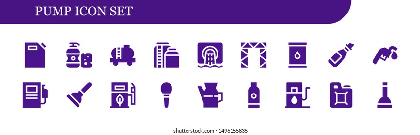 Pump Icon Set 18 Filled Pump Stock Vector (Royalty Free) 1496155835