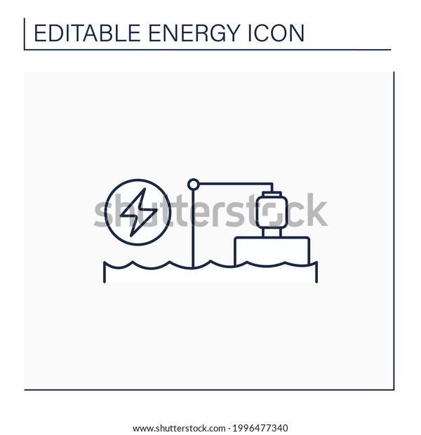 Pumped Storage Station Line Icon Hydroelectric Stock Vector (Royalty ...